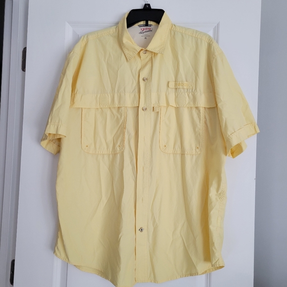 Izod | Shirts | Izod Mens Saltwater Xl Yellow Short Sleeve Button Down ...